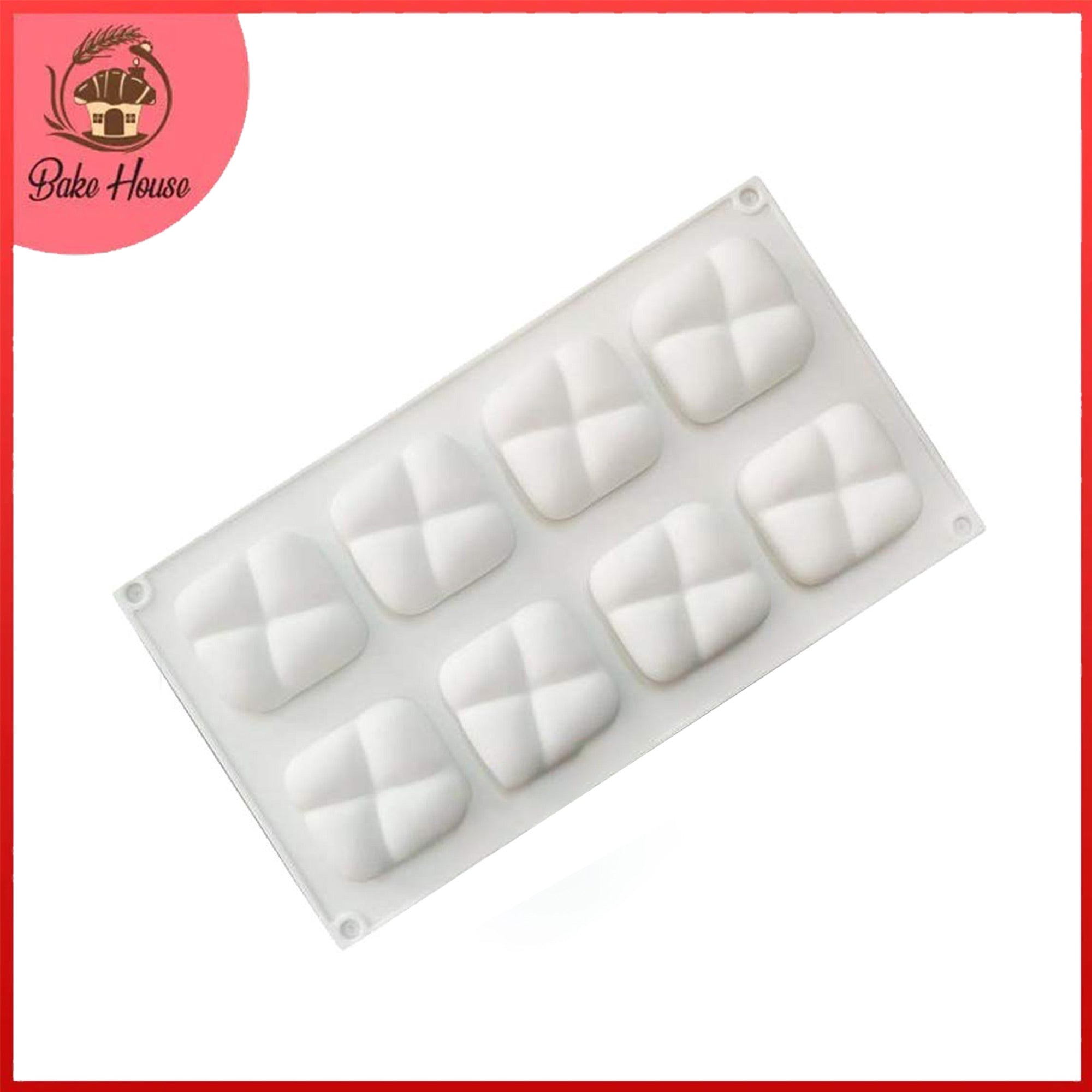 Crossed Sqaure Shape Mousse Chocolate Silicone Mold 8 Cavity – Bake ...