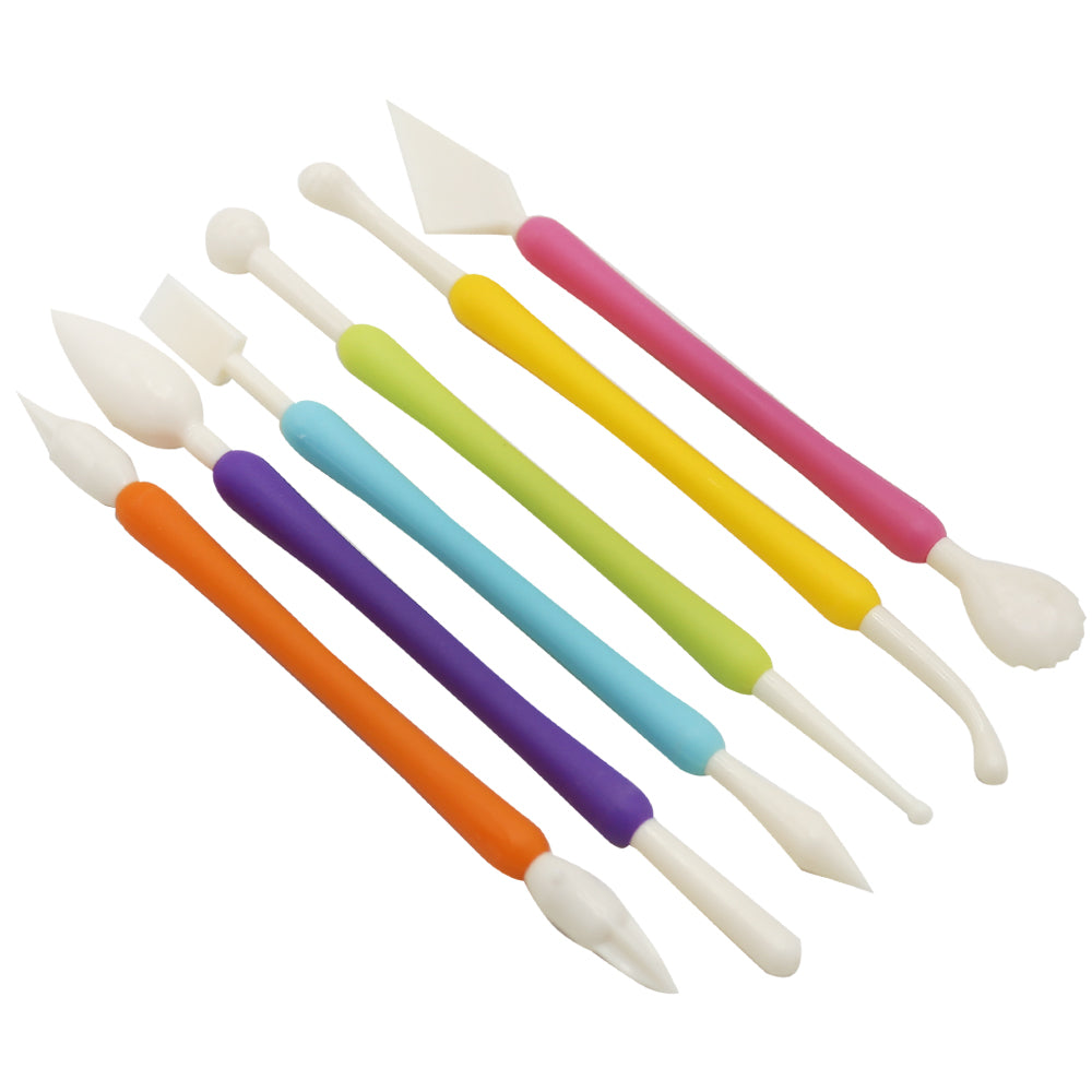 Double Side Fondant Modeling Tool 6Pcs Set Plastic – Bakehouse.pk