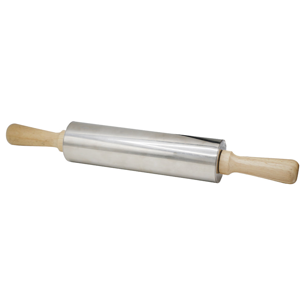 Stainless Steel Rolling Pin With Wooden Handle – Bakehouse.pk