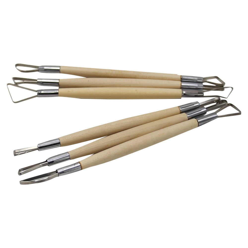 Double Side Wood modeling Tool 6pcs Set – Bakehouse.pk