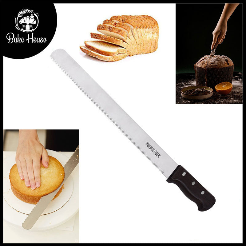 Bake House Cake Cutting Knife Steel With Wood Handle 12 Inch – Bakehouse.pk