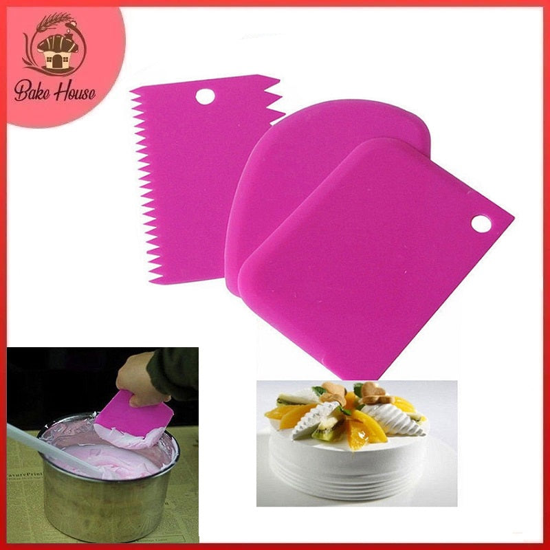 Cake Icing Scraper Plastic 3Pcs Set | Bake House – Bake House - The ...
