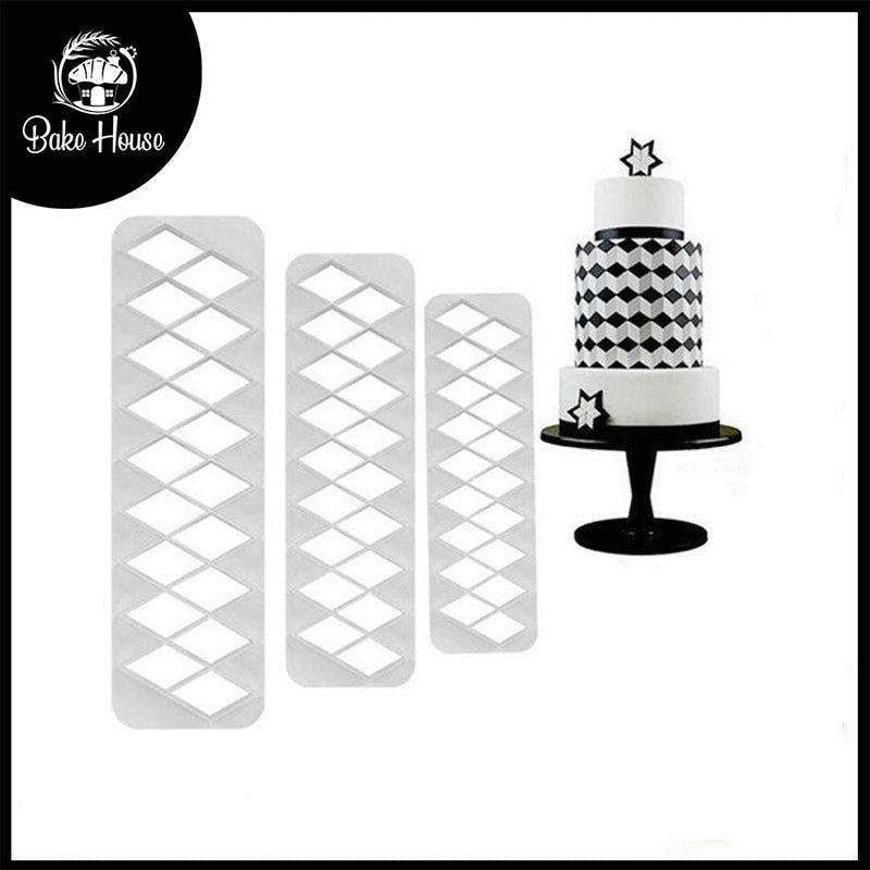 Diamond Shape Geometric Multi Fondant Cake Cutter 3Pcs Set – Bakehouse.pk