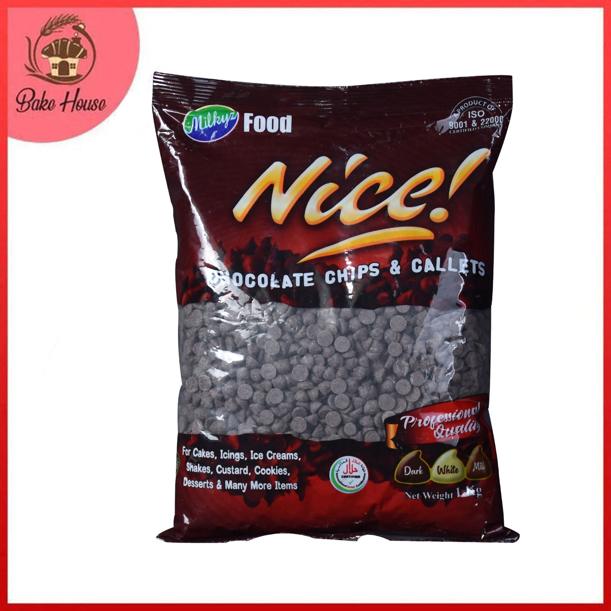 Milkyz Food Nice Black Chocolate Chip 1KG Pack – Bake House - The ...