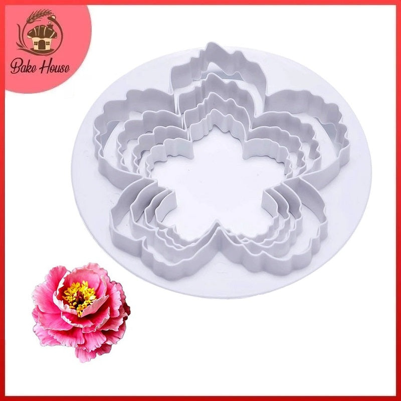 Peony Flower Fondant Cutter 4Pcs Set Plastic – Bake House - The Baking ...