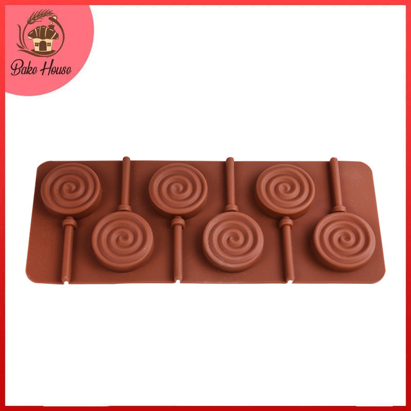 Swirl Design Round Shape Lollipop Mold Silicone 6 Cavity – Bake House ...