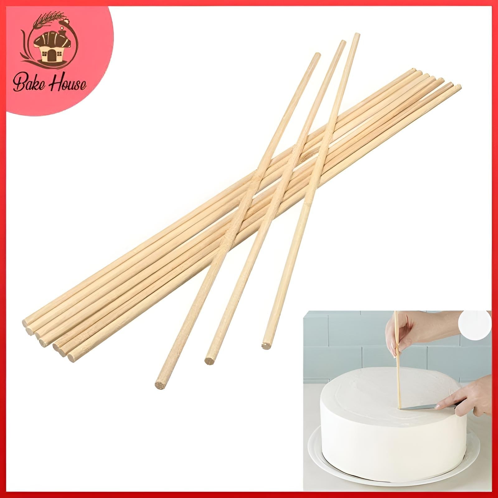 6mm Wooden Cake Dowel Rods 12 Pcs Pack – Bake House - The Baking Treasure