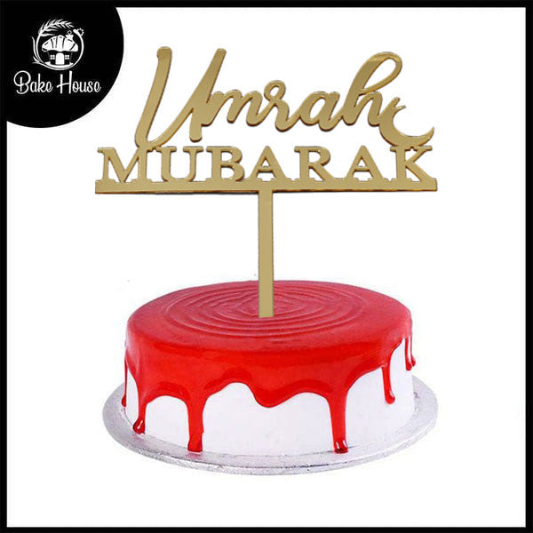 Umrah Mubarak Cake Topper Golden – Bakehouse.pk