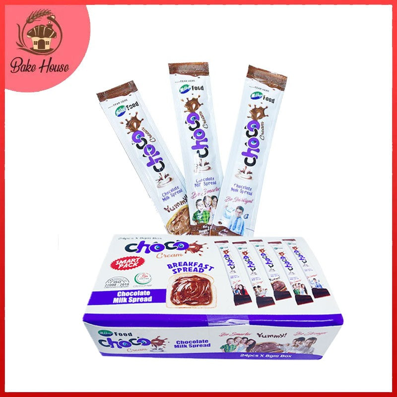 Milkyz Food Choco Cream Chocolate Milk Spread 8g Sachet 24 Pcs Box ...