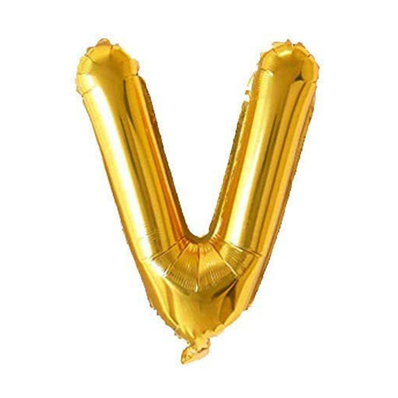 16 Inch Golden Alphabet V Letter Foil Balloon for Party Decoration ...
